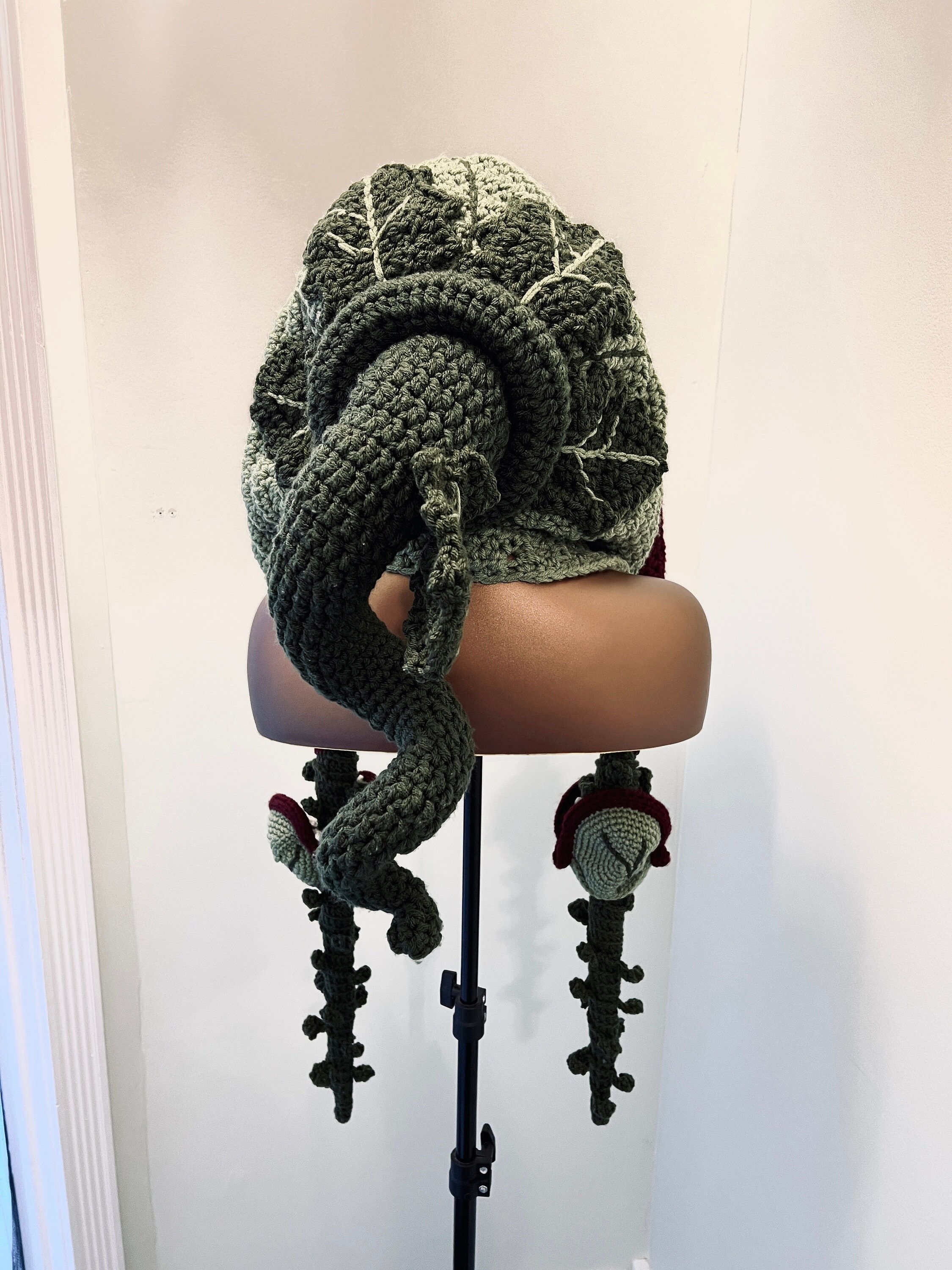 Crochet Twisted Chomper Hood, Cosplay Hood, Crochet Hat, Man Eating ...