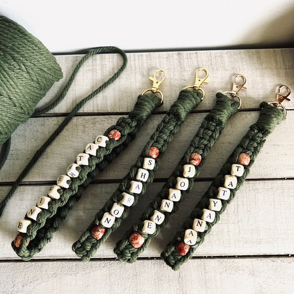 Macrame Keychain Personalized - Etsy
