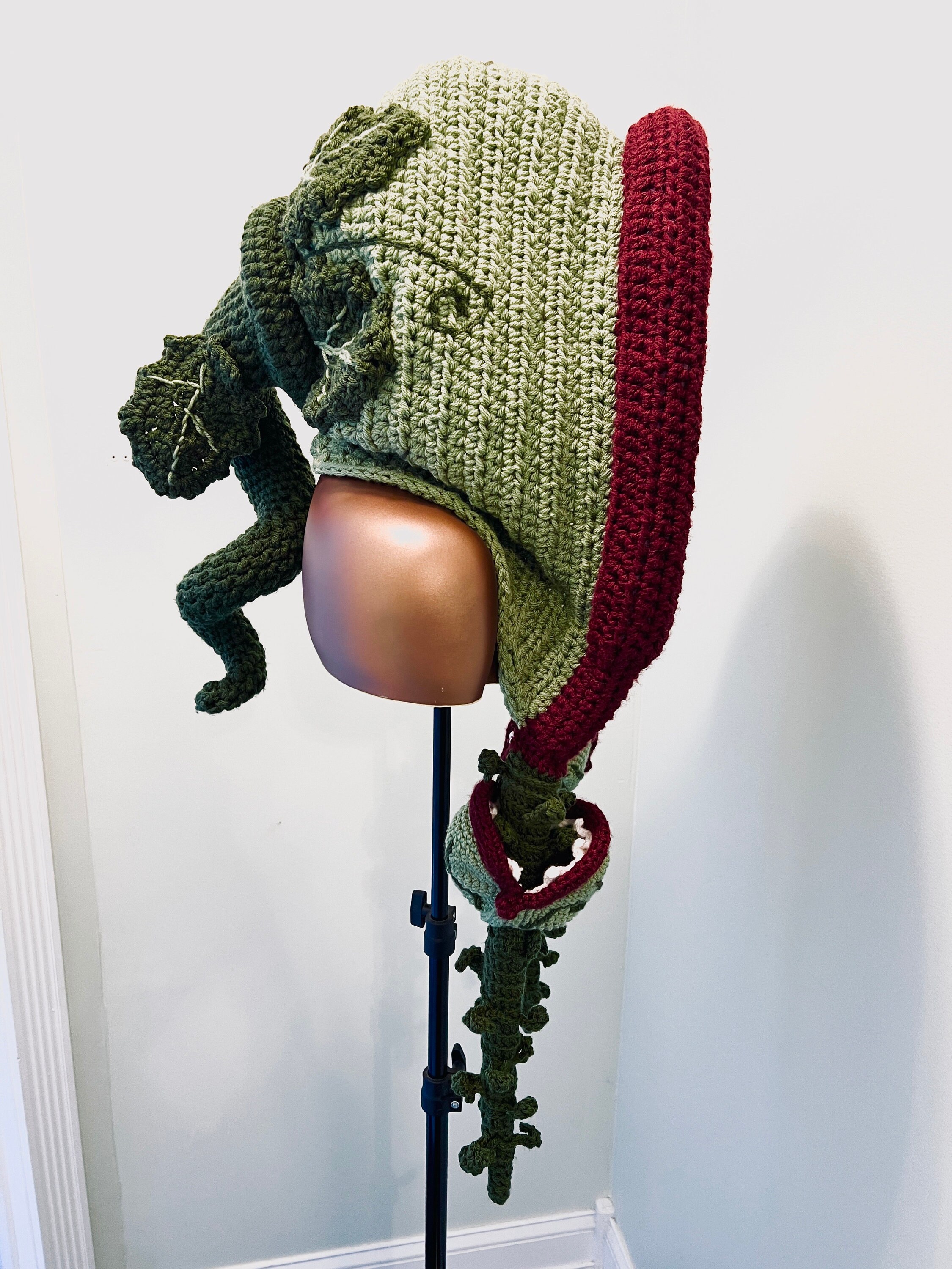 Crochet Twisted Chomper Hood, Cosplay Hood, Crochet Hat, Man Eating ...