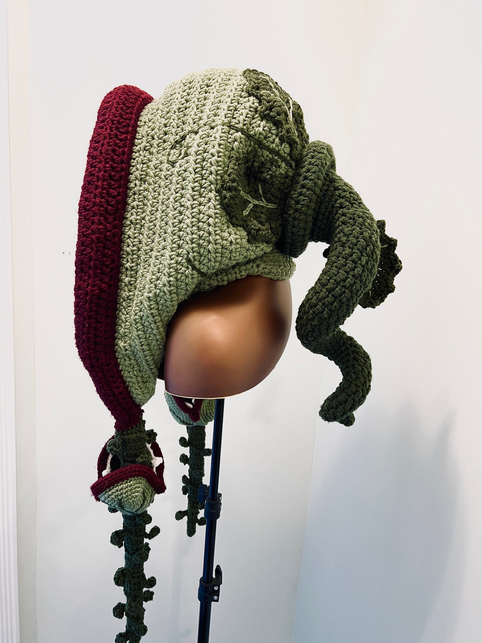 Crochet Twisted Chomper Hood, Cosplay Hood, Crochet Hat, Man Eating ...