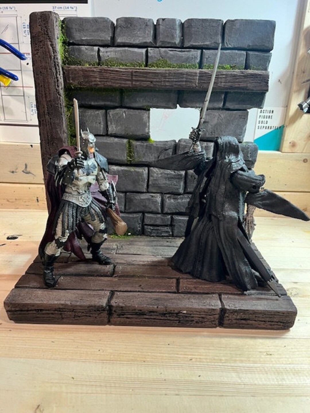 Stone Wall W/wood Beam Action Figure Diorama - Etsy