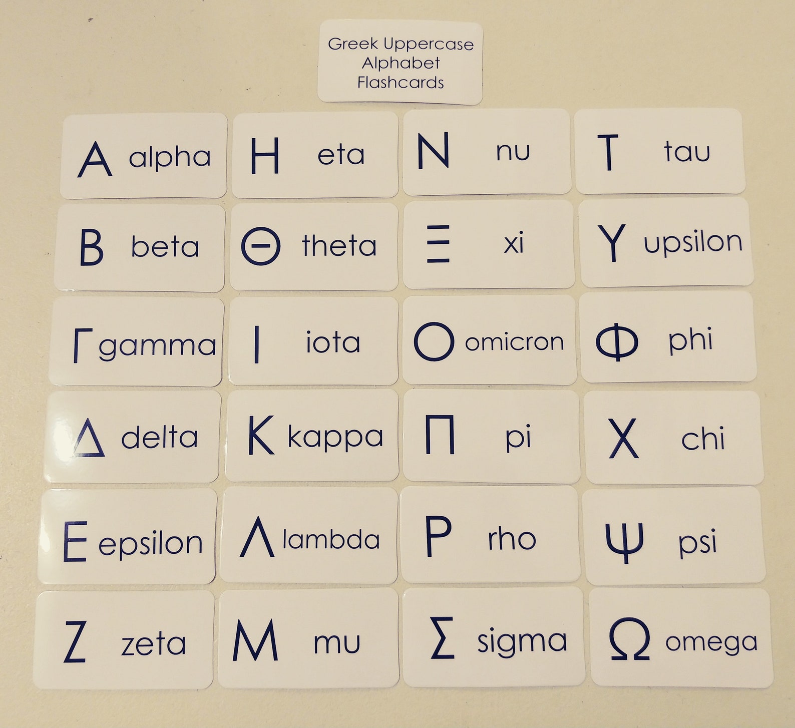 24 Laminated Greek Uppercase Alphabet Flashcards. | Etsy