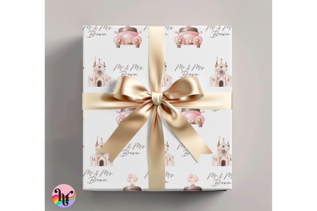 Personalized Gift Wrapping Wedding Gift Wrap Couple Name Gift Wrapping ...