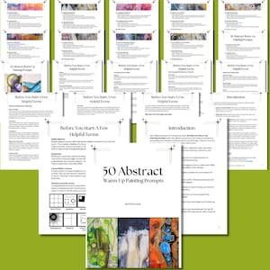 50 Abstract Warm-up Painting Prompts (english + French +spanish) | Art ...