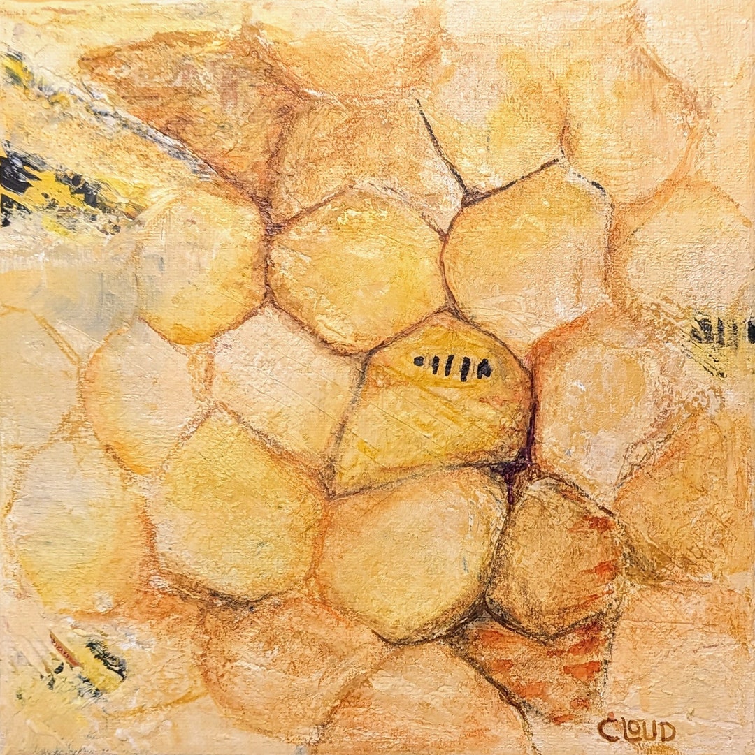 Abstract Beehive Inspired Artwork Textured Honeycomb honeyland Abstract ...