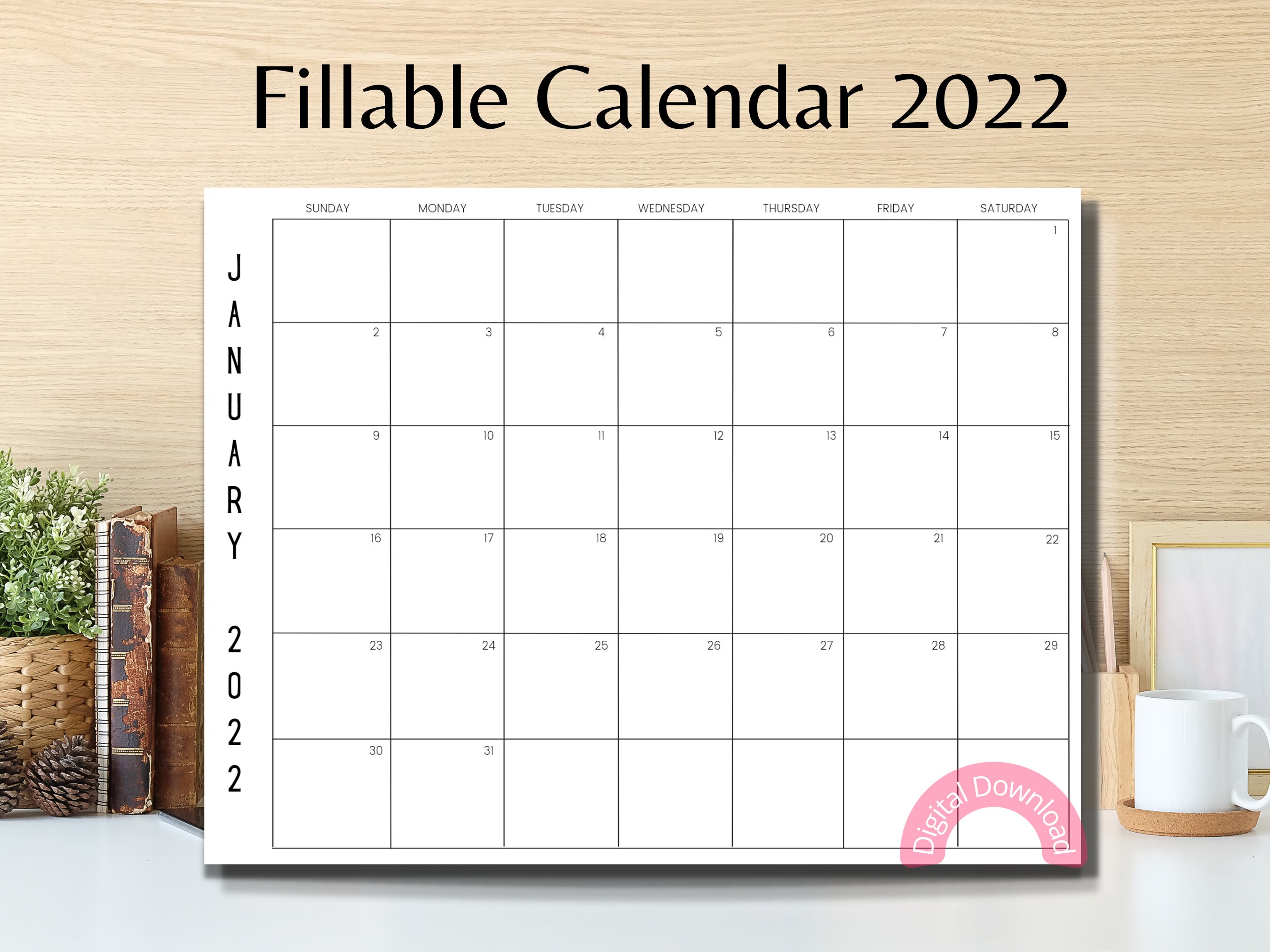 2022 Printable Wall Calendar, 2022 Wall Calendar, 2022 Desk Calendar ...