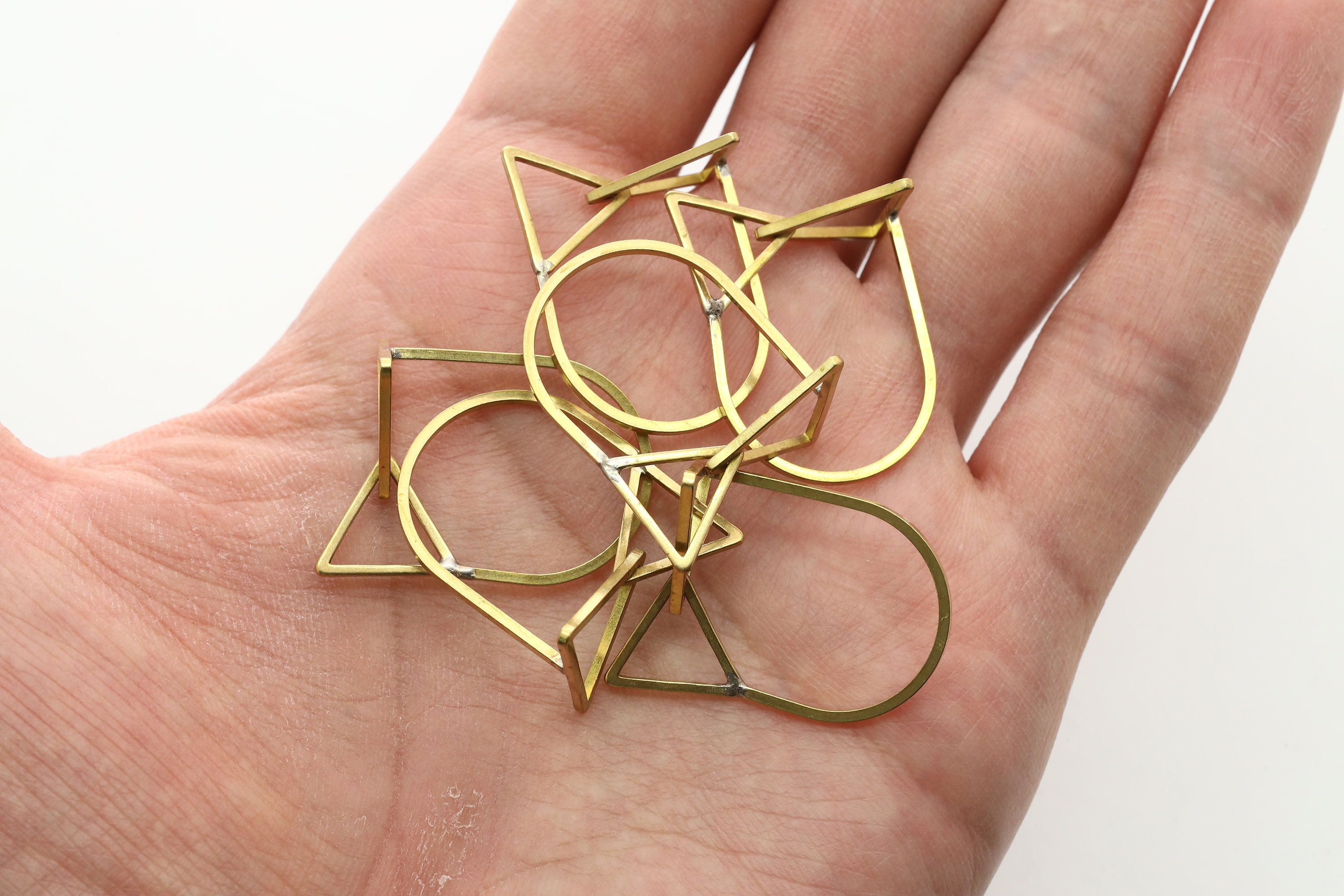 RAW BRASS Double Triangle Finger Ring Brass Raw Finger - Etsy UK
