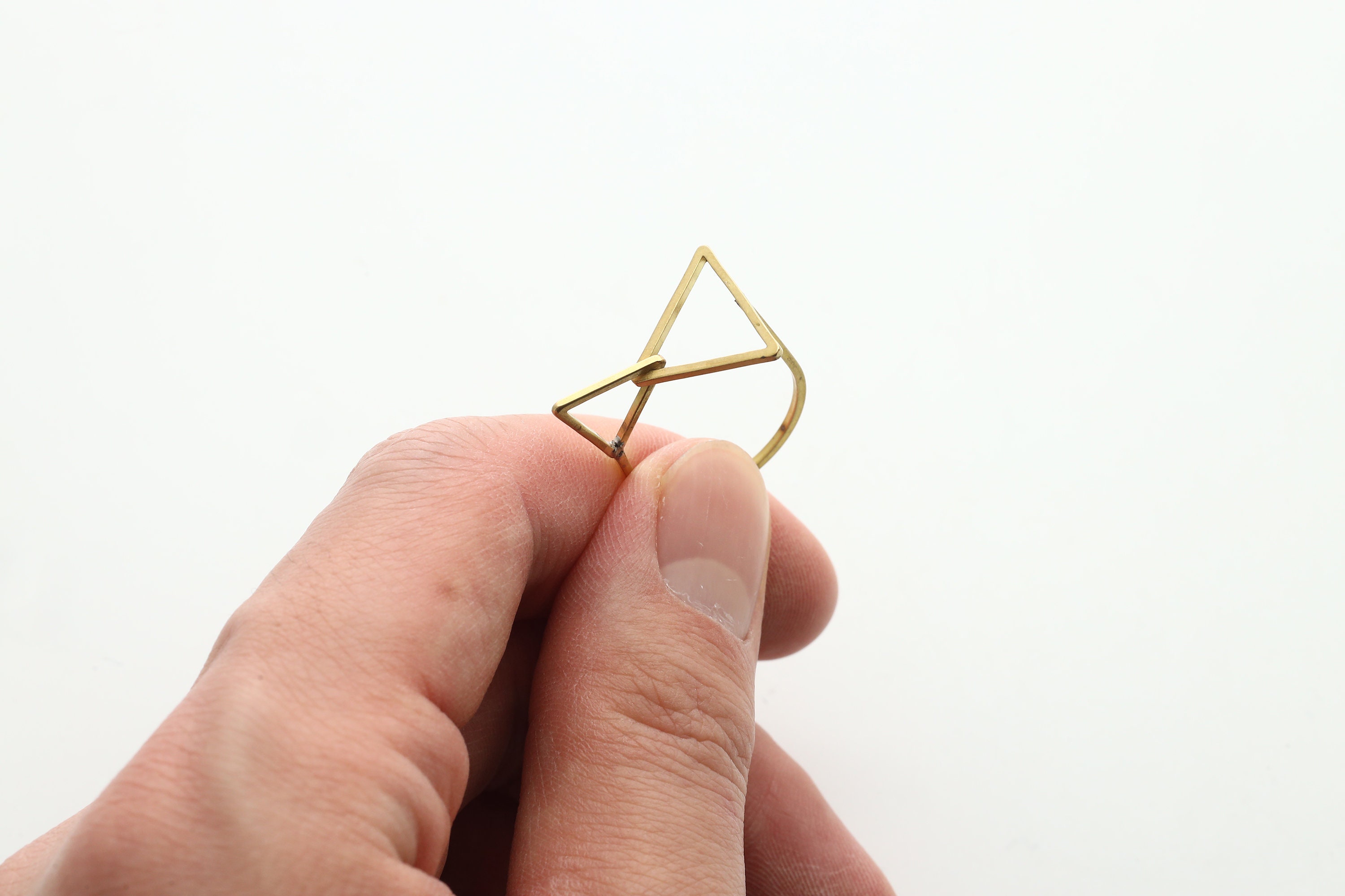 RAW BRASS Double Triangle Finger Ring Brass Raw Finger - Etsy UK