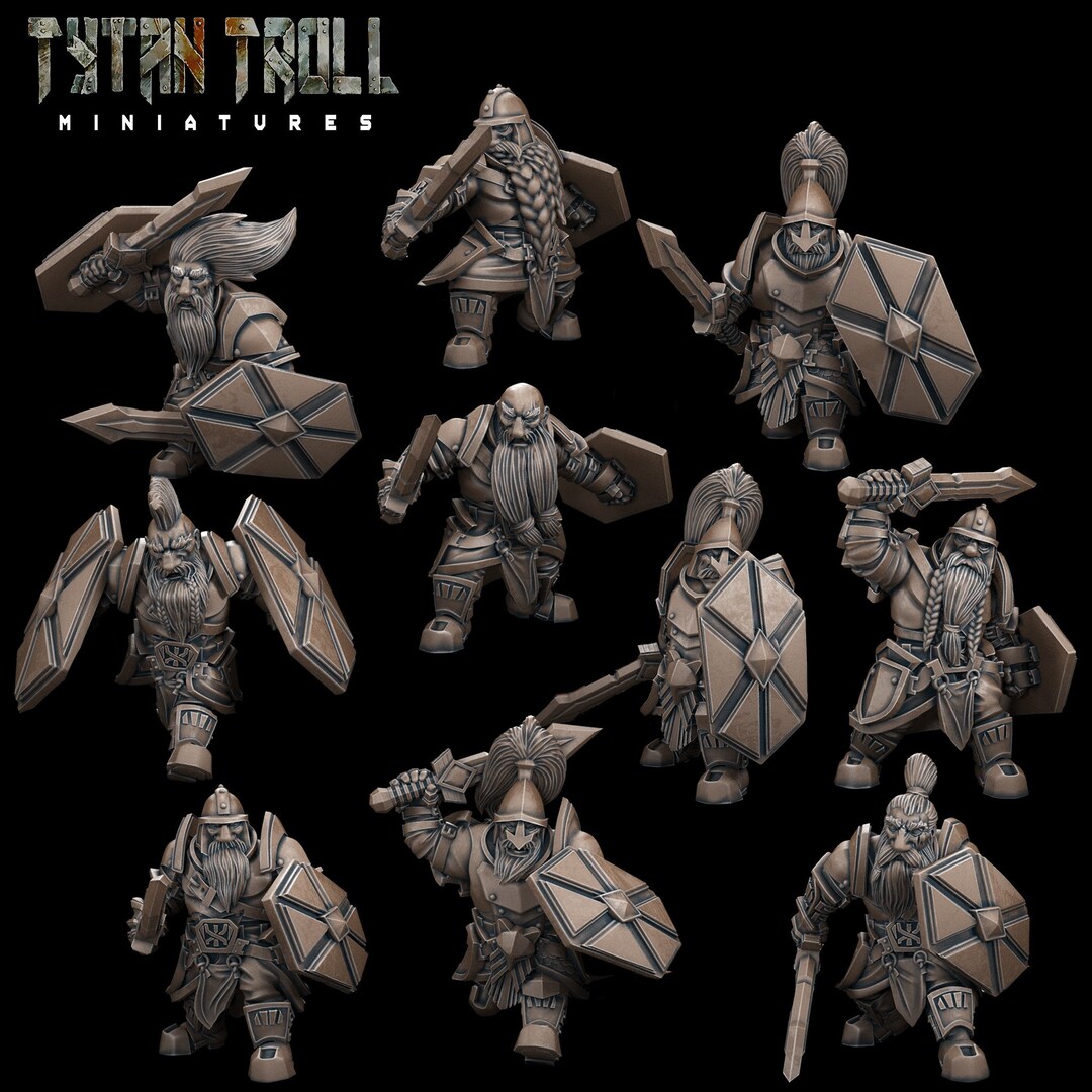 Dwarf Guards by Tytantroll Miniatures Dwarven Dwarves - Etsy