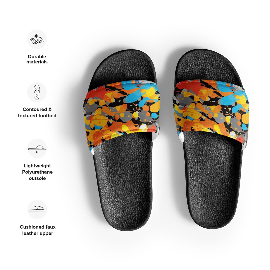 Colorful Paint Splatter Custom Women's Slides - Etsy