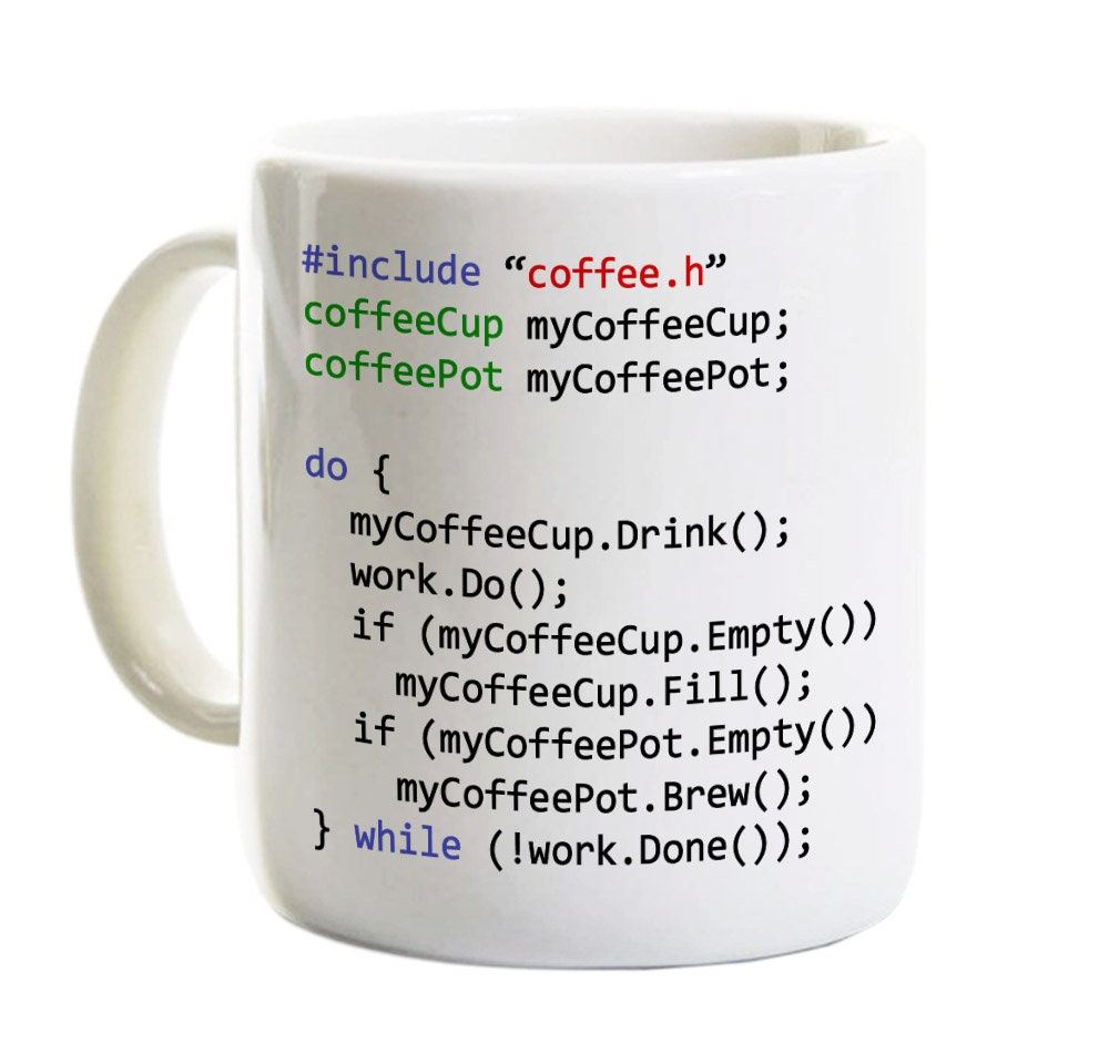 Programmer Coffee Mug - CUP - C++ Java C Sharp Gift for Software ...