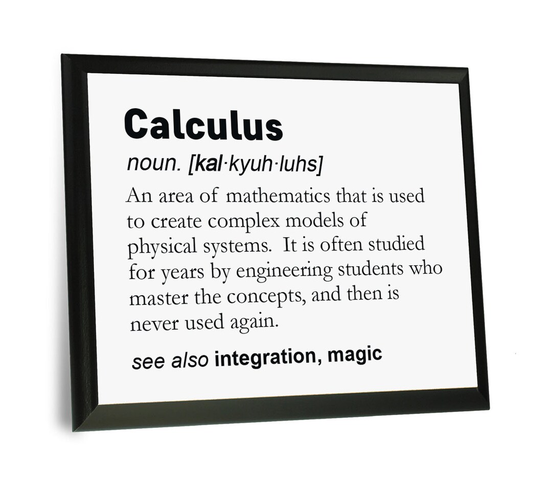 Calculus Teacher Student Gift - Calculus Definition Wooden Plaque Sign ...