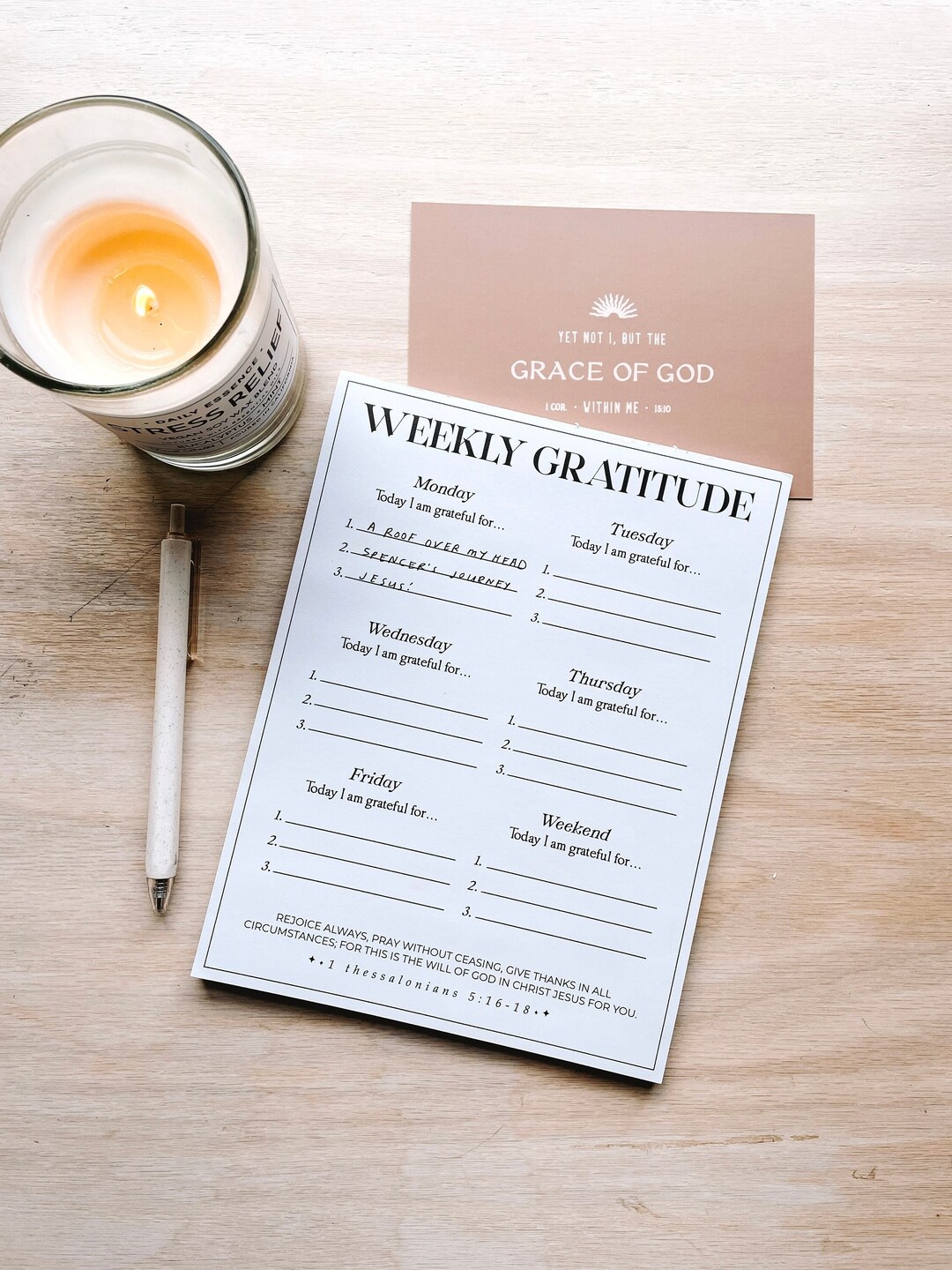 Weekly Gratitude Notepad Aesthetic Notepad, Weekly Notepad, Minimal ...