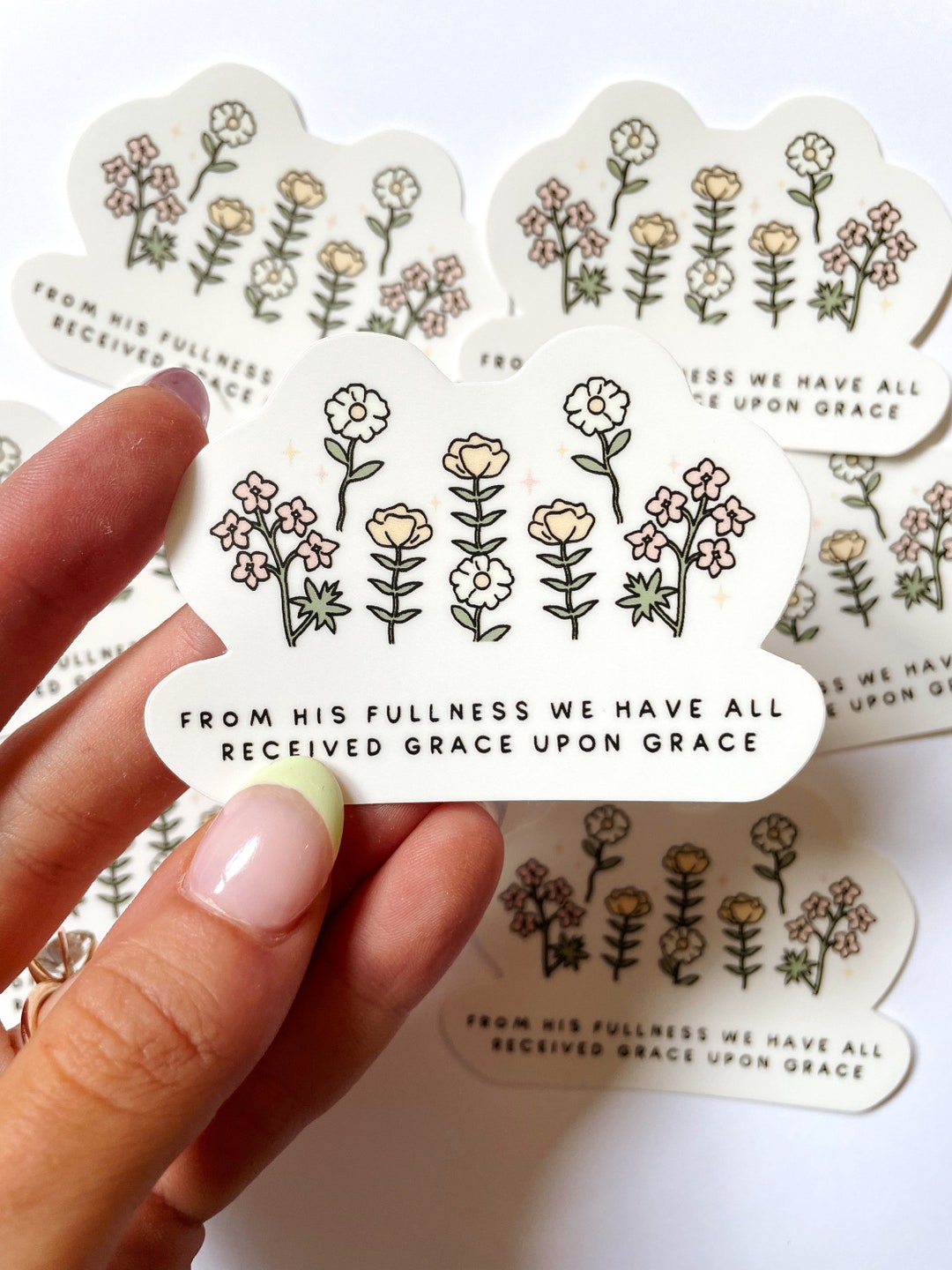 Grace Upon Grace Sticker Faith Stickers Christian Stickers Water Bottle ...