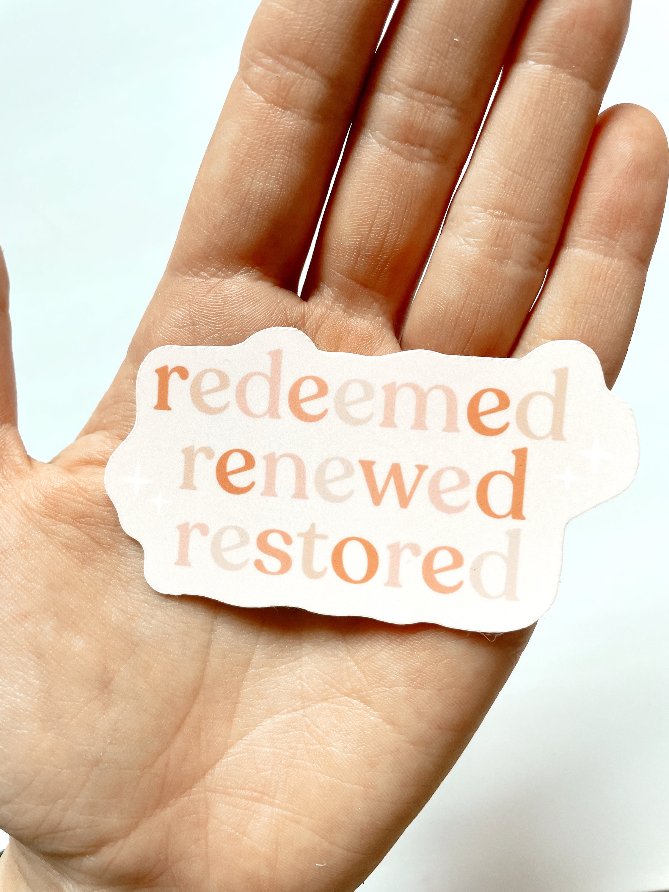 Redeemed Renewed Restored Sticker Faith stickers | Etsy