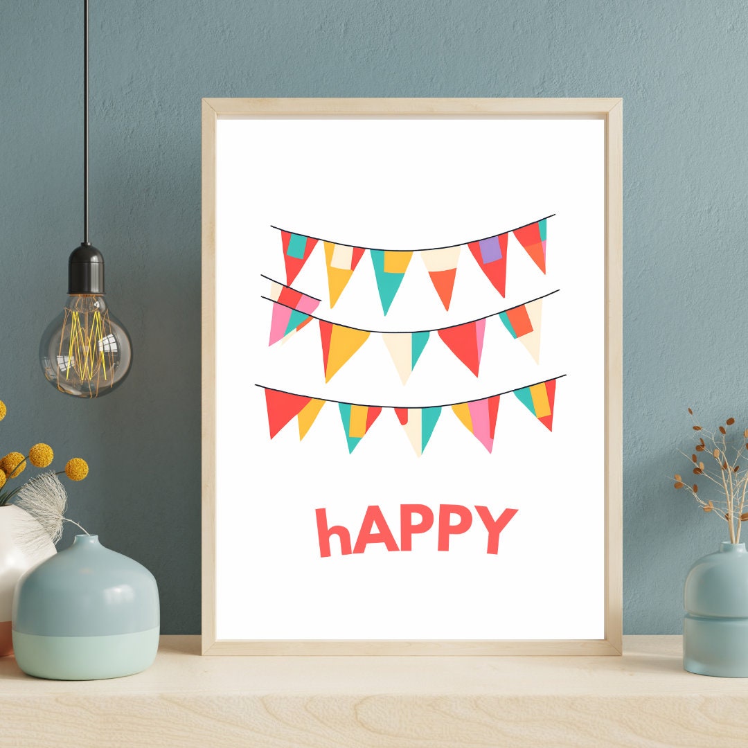 Happy! Motivational Printable Art, Immediate Download, Inspiring ...