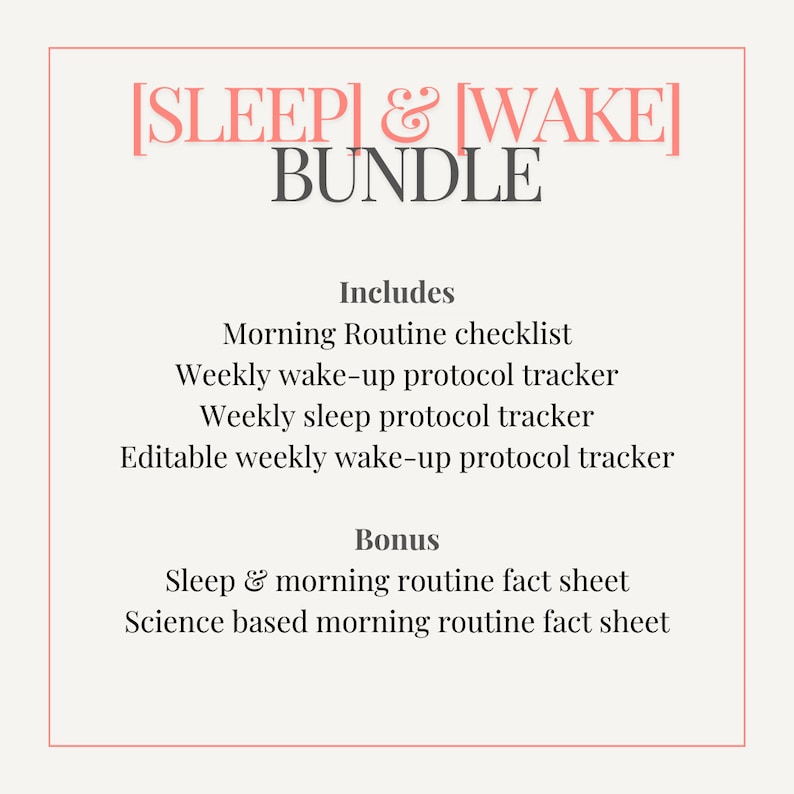 Sleep and Wake up Routine Bundle - Etsy
