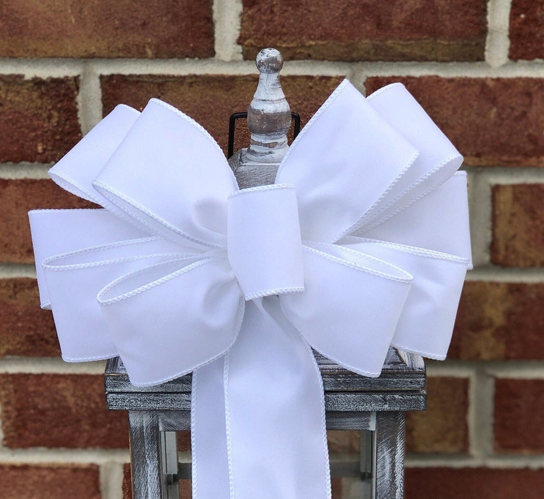 White Wedding Bow, White Velvet Christmas Bow, Winter Wedding Bow - Etsy