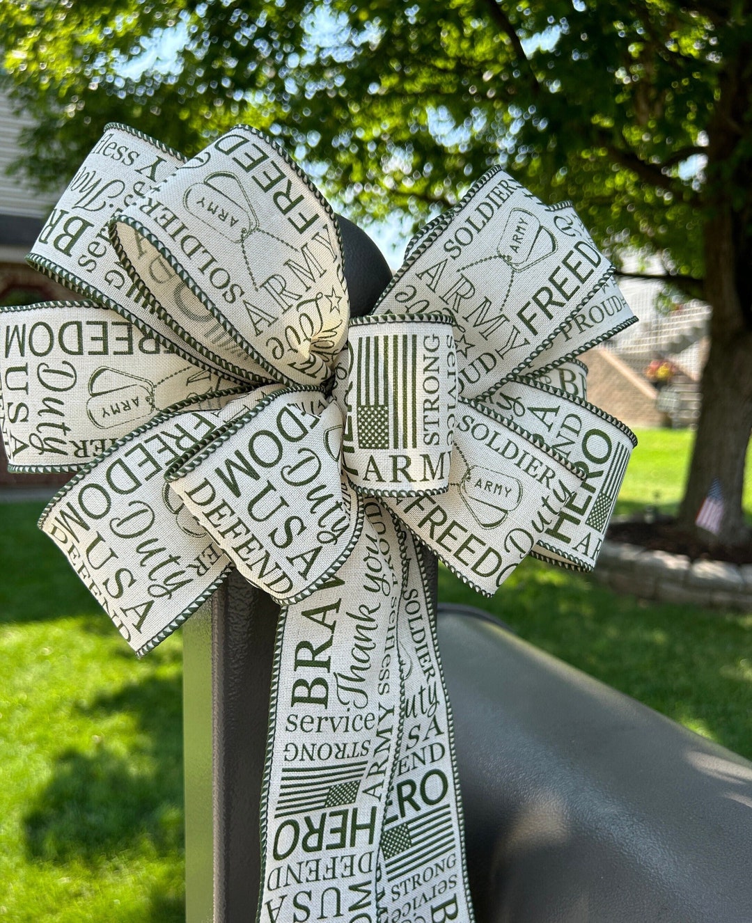 US Army Military Bow, Army Bow for Wreath, Military Bow for Mailbox, US ...