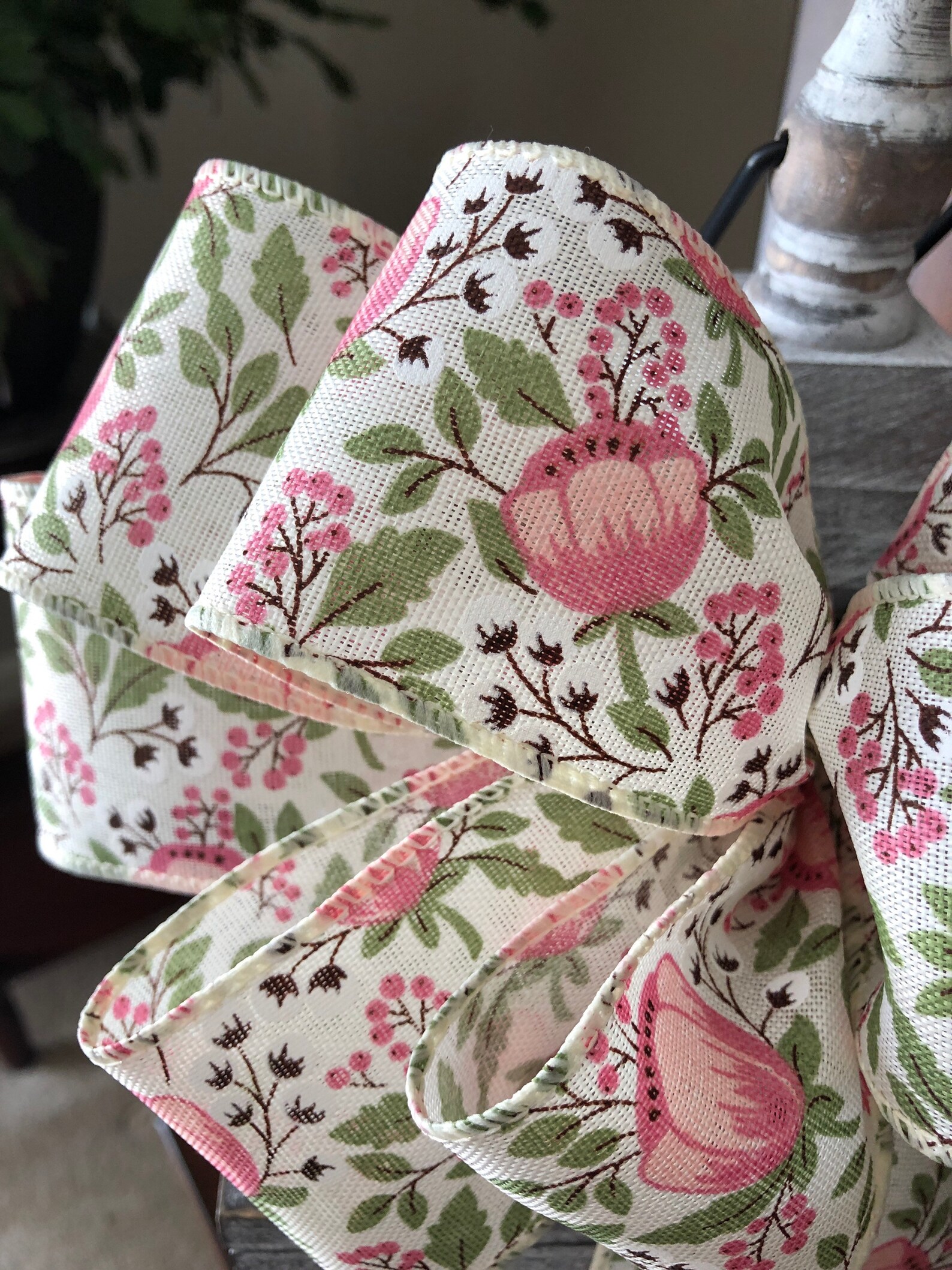 Summer Peonies Wreath Bow Peonies and Cotton Wreath Bow - Etsy