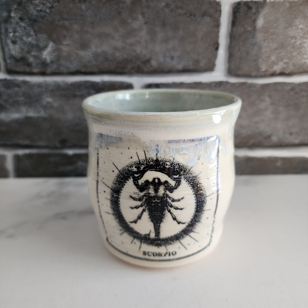 Scorpio Sign Pottery Cup, Ceramic Tea Cup, Hand Warmer, Astrology ...