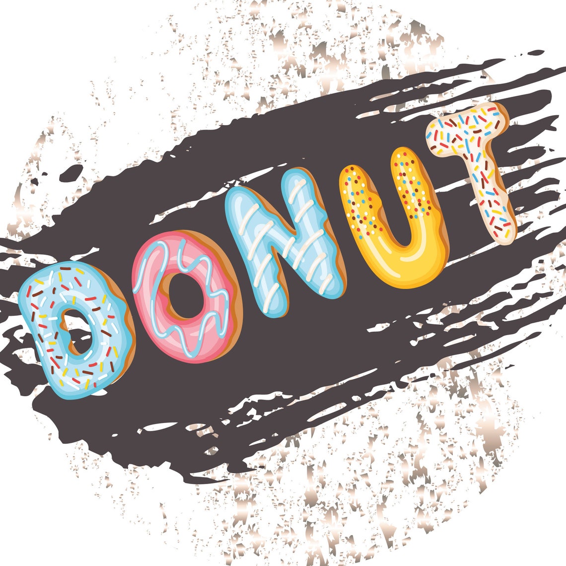 Donut fonts svg Alphabet Cute font art Svg Kawaii art png svg | Etsy