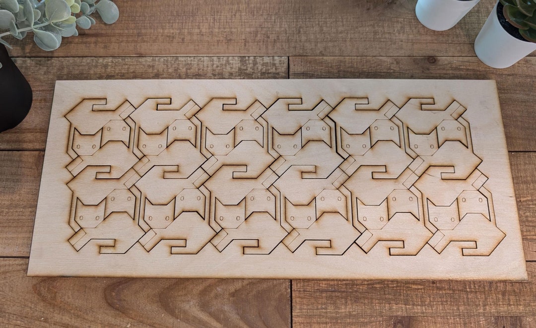 Cat Puzzle Digital File for Interlocking Cats SVG/DXF/AI for Laser ...