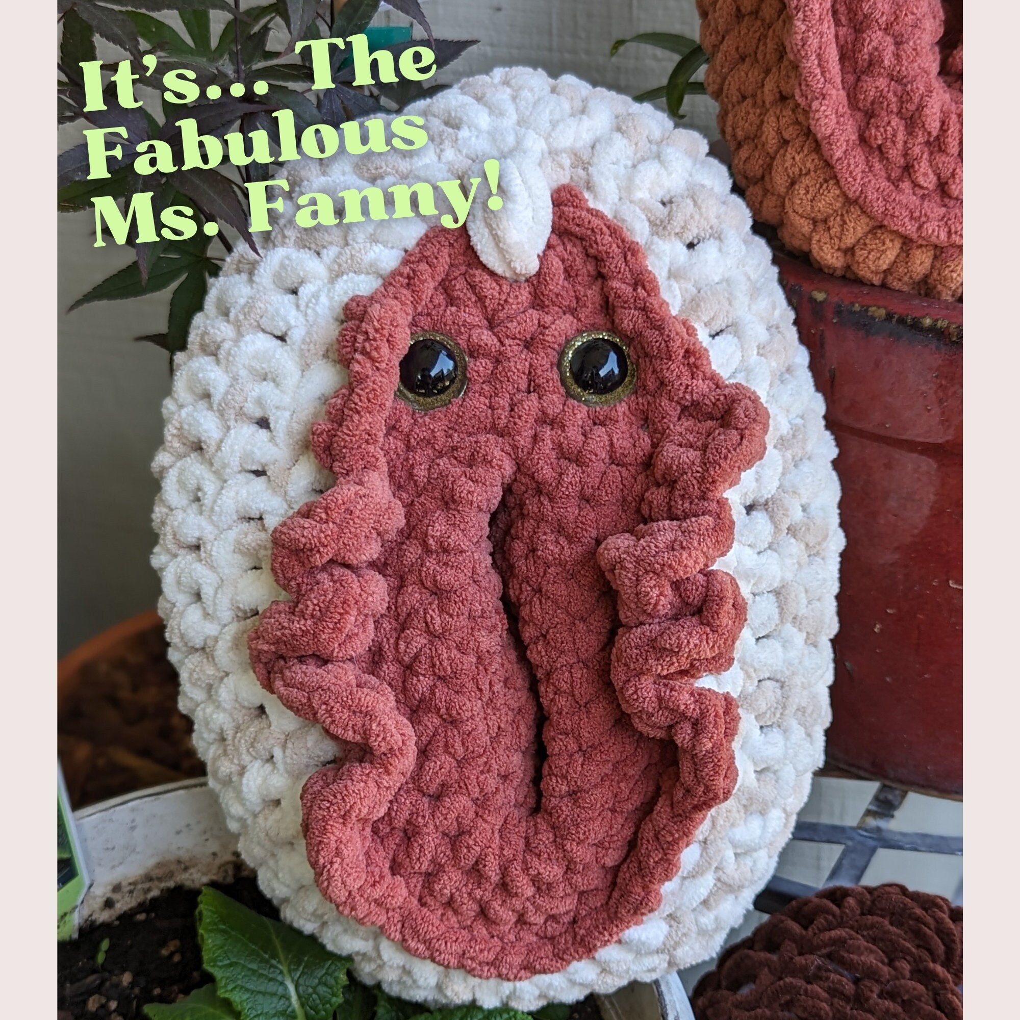 Ms Fanny XL 2ft Crochet Vagina Pillow Stuffed Animal Female Naughty Gag ...