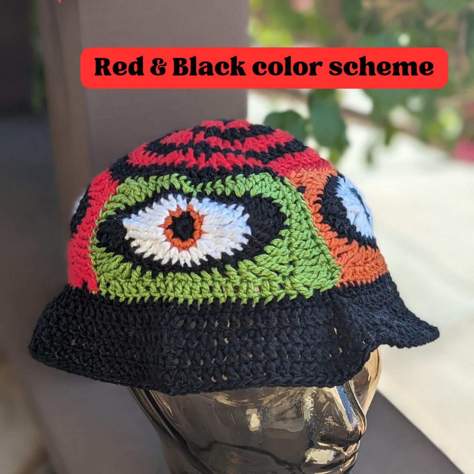 All-seeing Eye Bucket Hat Handmade Crochet Knit Granny - Etsy