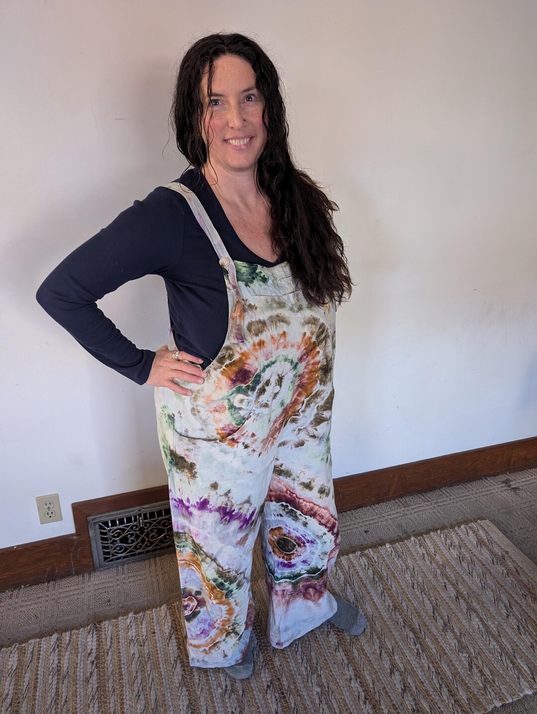 Custom Tie-dye Overalls Jumpsuit - Hippie Boho Handmade Cute Cotton ...