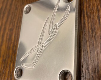 Custom Engraved Etched CHROME PLATED Guitar Neck Plate - Etsy