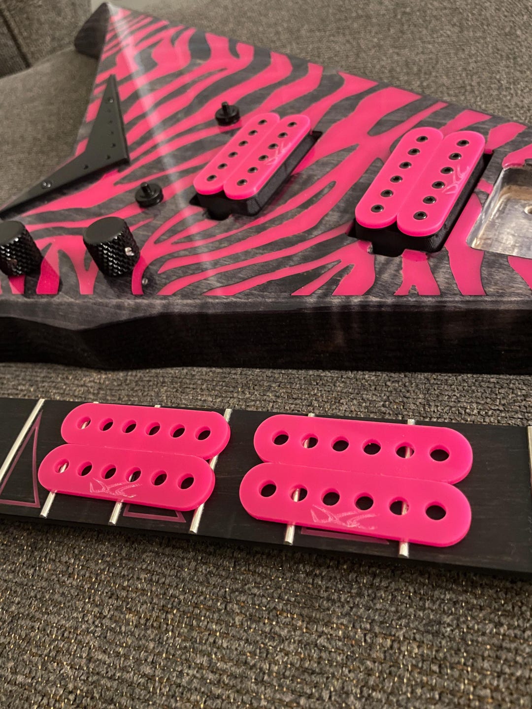 Hot Pink Acrylic Humbucker Covers (pair) for Seymour Duncan Blackened ...