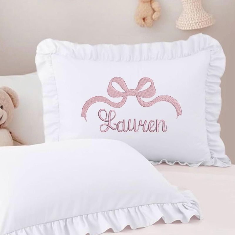 Ruffle Monogram Bow - Etsy