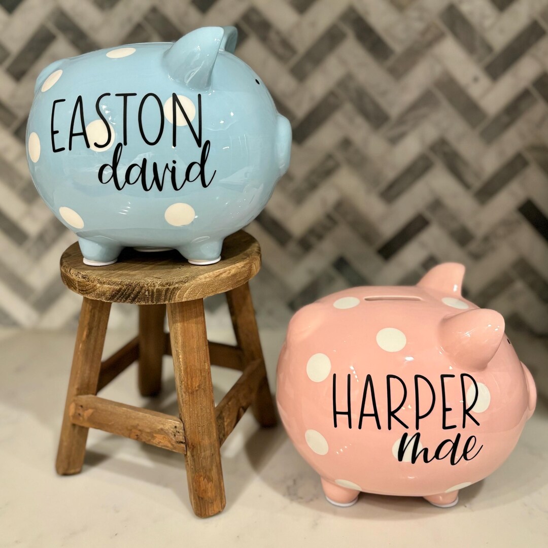 Personalized Piggy Bank | Kids Coin Bank | Baby Shower Gift | Custom ...