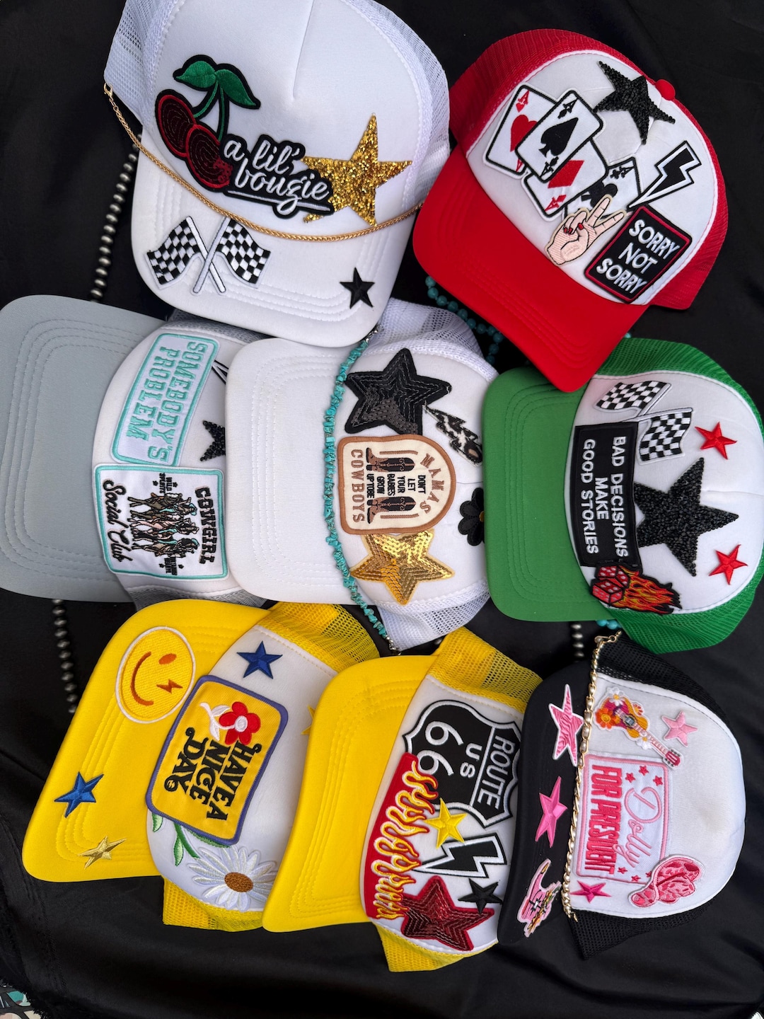 Punchy Western Trucker Hat,edgy Patched Cowgirl, Trendy, Funky, Western ...