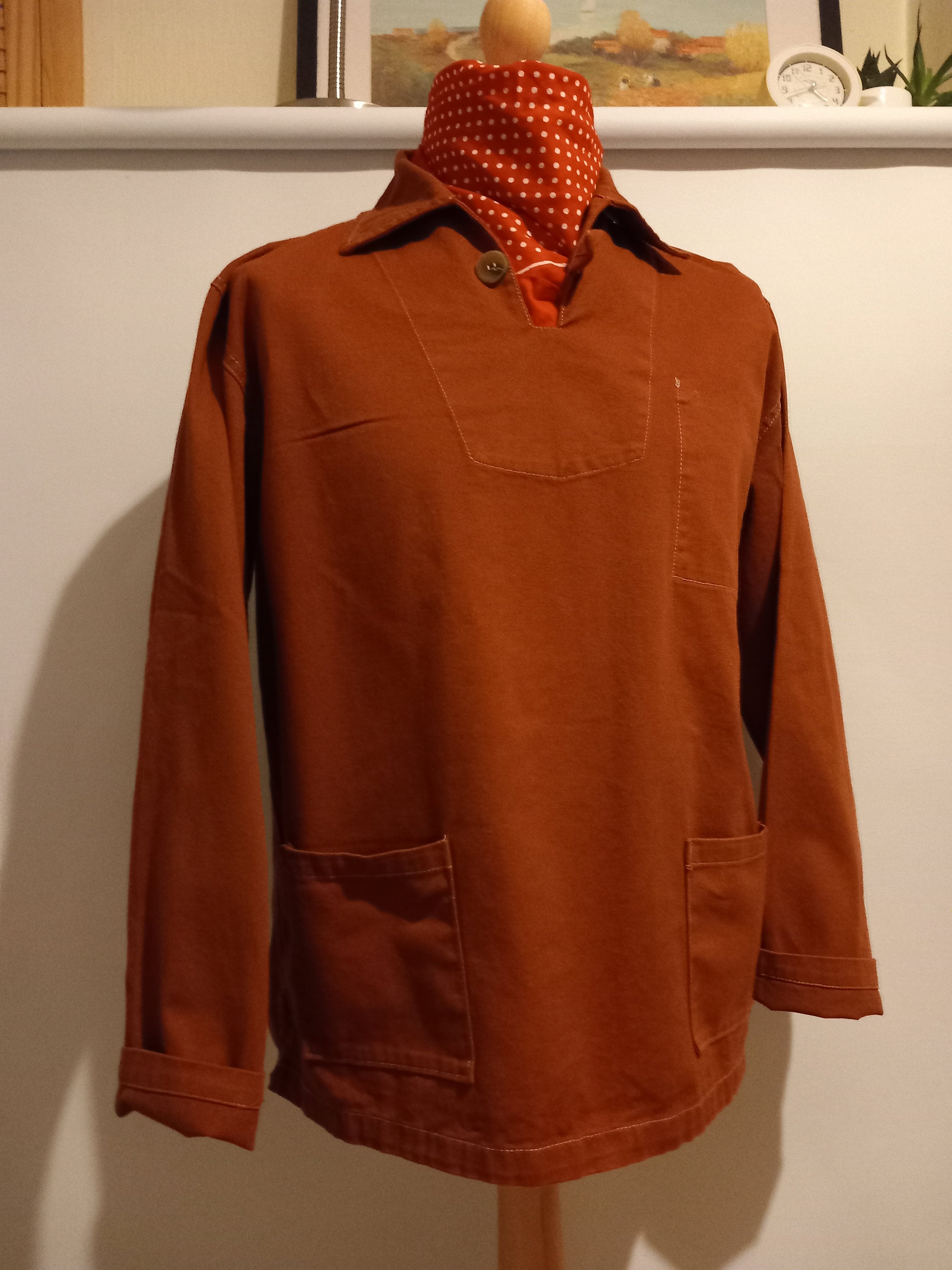 Breton Fishermans /artist Smock Vareuse antique Rust/dark Rust-royan ...