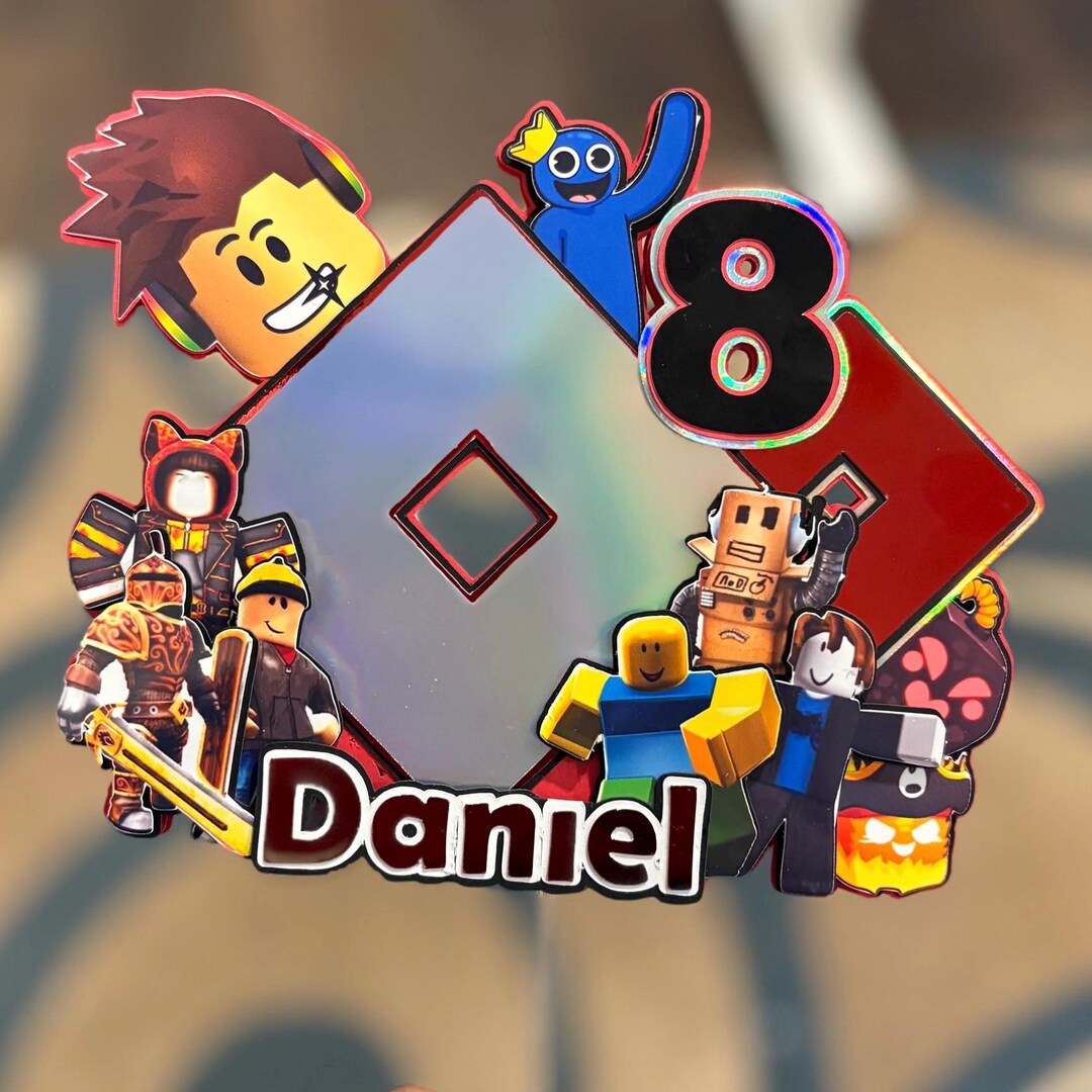 Custom Roblox Cake Topper: Personalized Birthday Party Decoration - Etsy