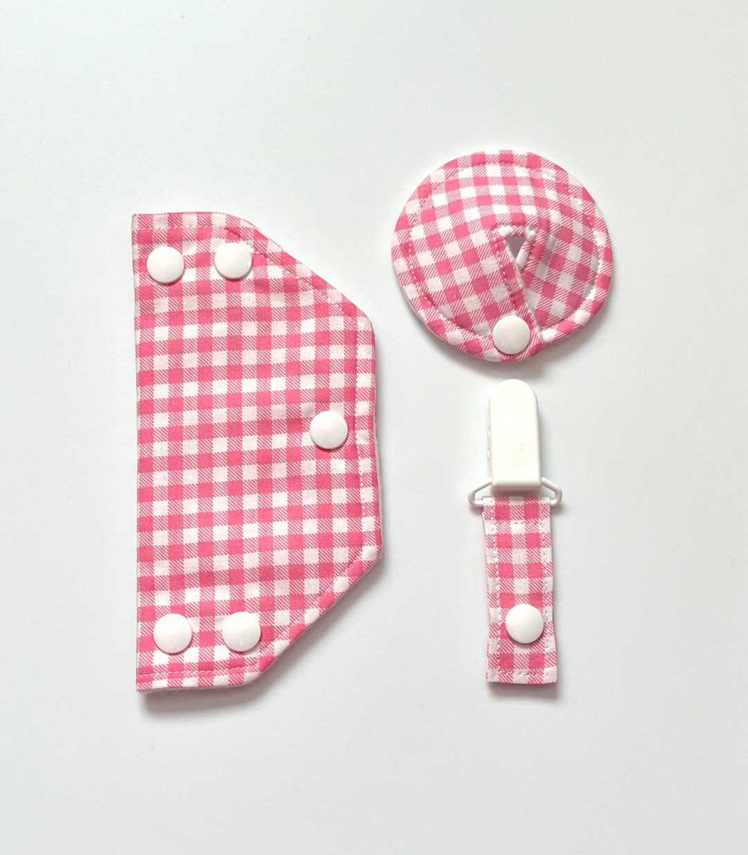 Port Cover, Tube Pad, Tube Clip - Pink Gingham - Etsy
