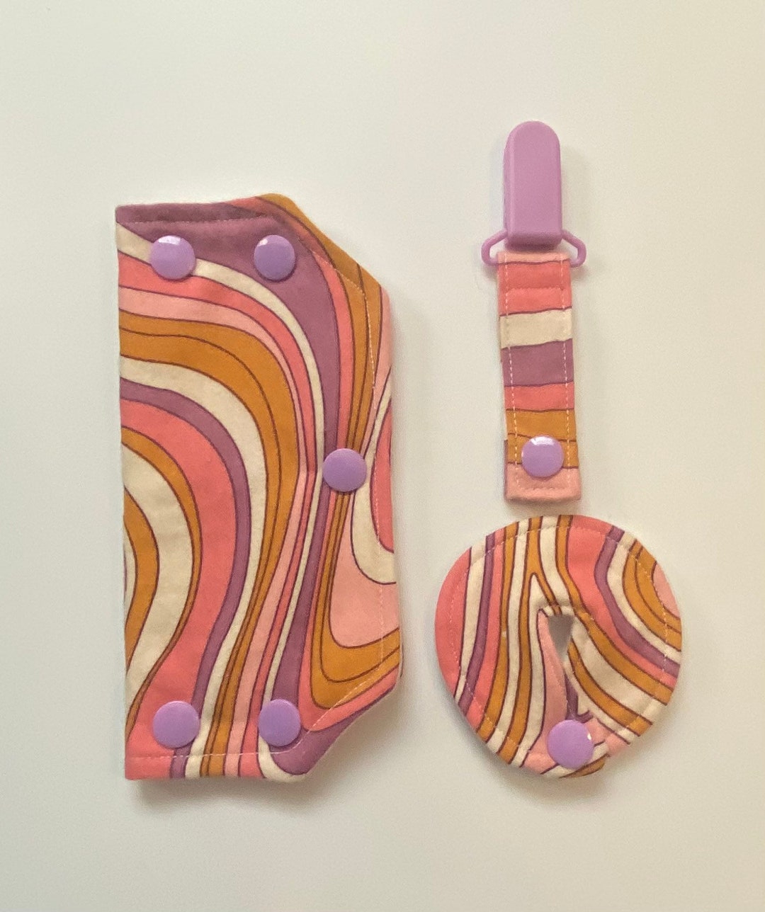 Port Cover, Tube Pad, Tube Clip - Pink & Purple Swirls - Etsy