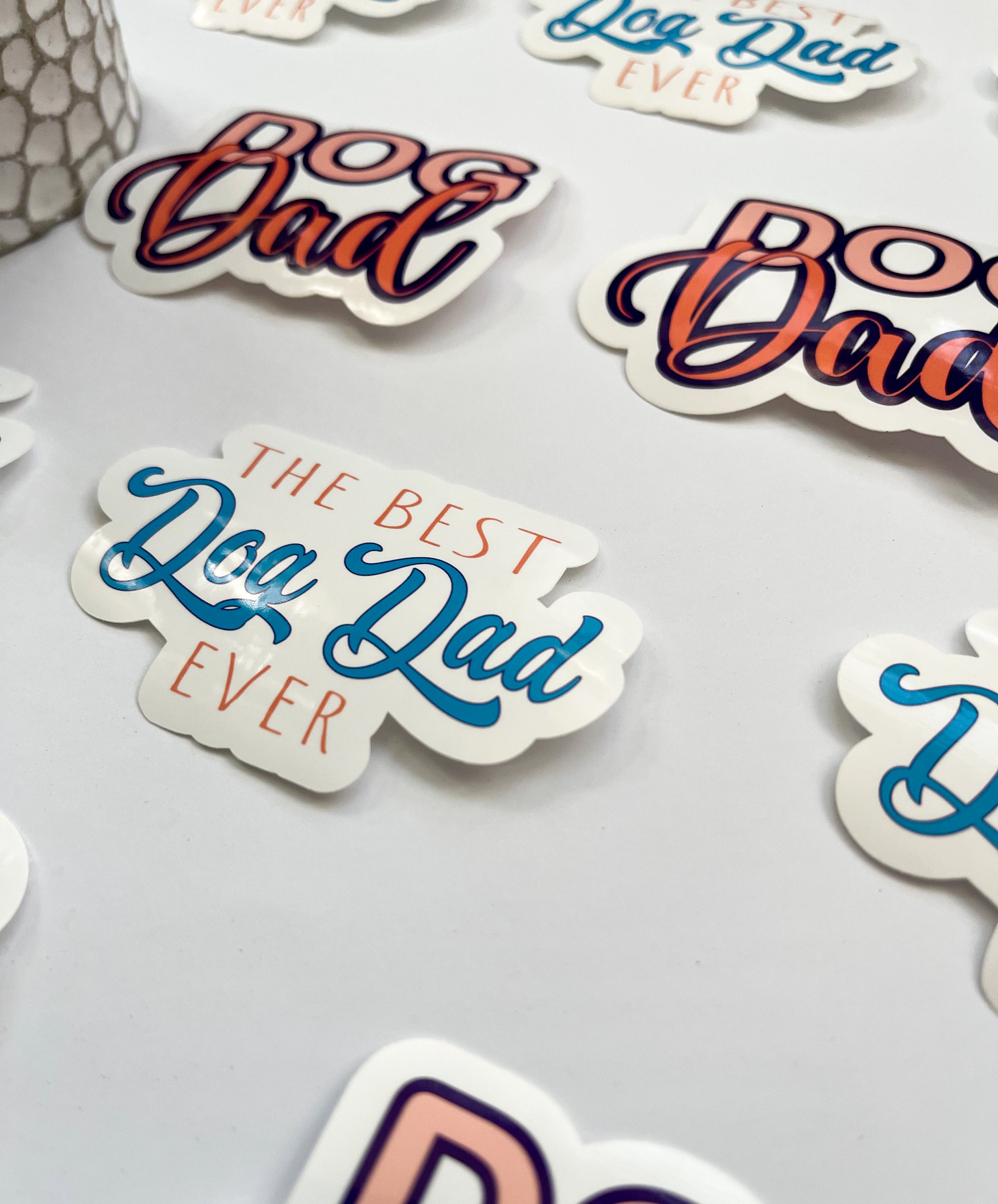 Dog Dad Sticker Waterproof Dog Water Bottle Stickers Hand Drawn Laptop ...