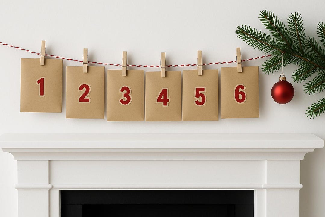 Make Your Own Advent Calendar, Kraft Envelopes, Christmas Countdown Kit ...