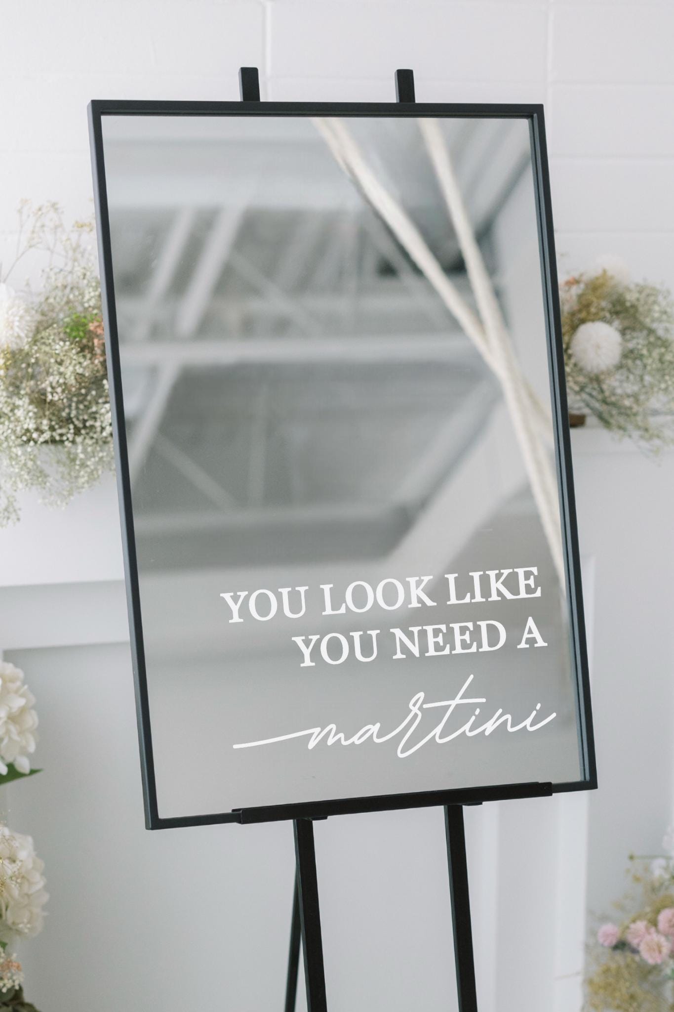 Martini Bar Mirror Decal: DIY Cocktail Sign - Etsy