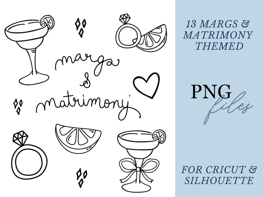 Margaritas and Matrimony PNG Files: Bachelorette Party Designs (digital ...
