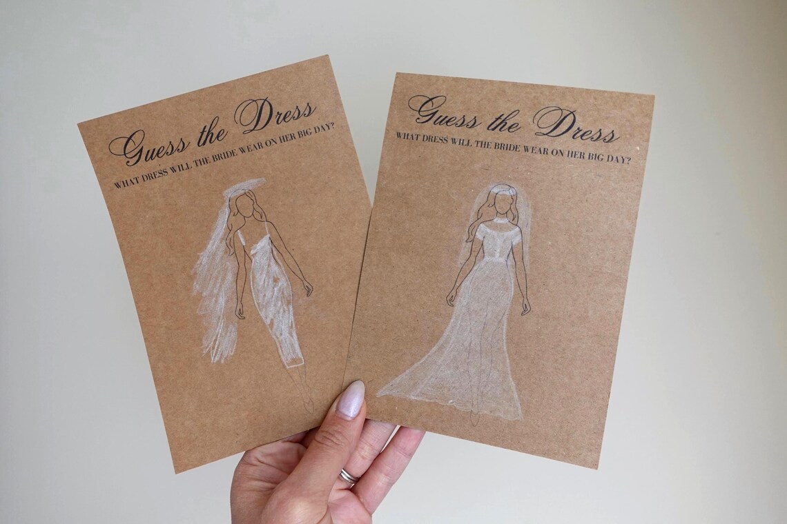 Guess the Dress Bridal Shower Game: Printable Template (digital ...