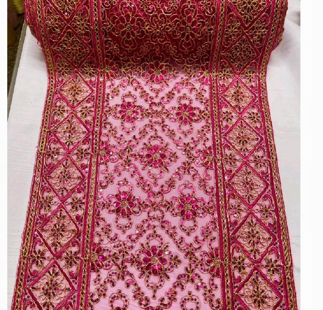 Glitter Sabai Thai Pattern Thin Glass Silk Fabric Gold - Etsy