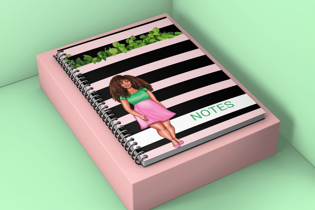Pretty Girl Notes Pink and Green Spiral Notebook AKA Sorority Inspired ...