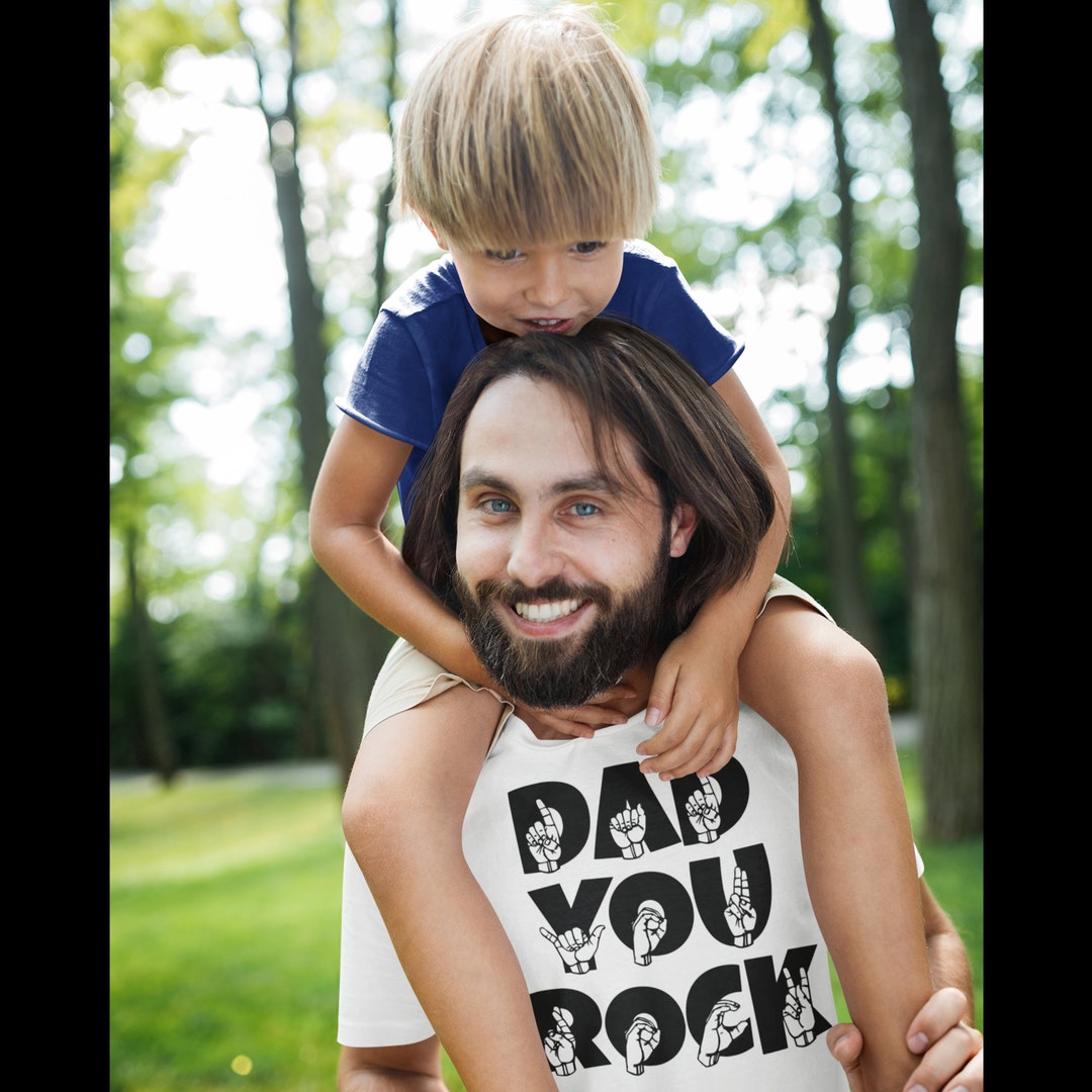 ASL Dad You Rock T-shirt Sign Language Dad Shirt Father's Day Shirt - Etsy