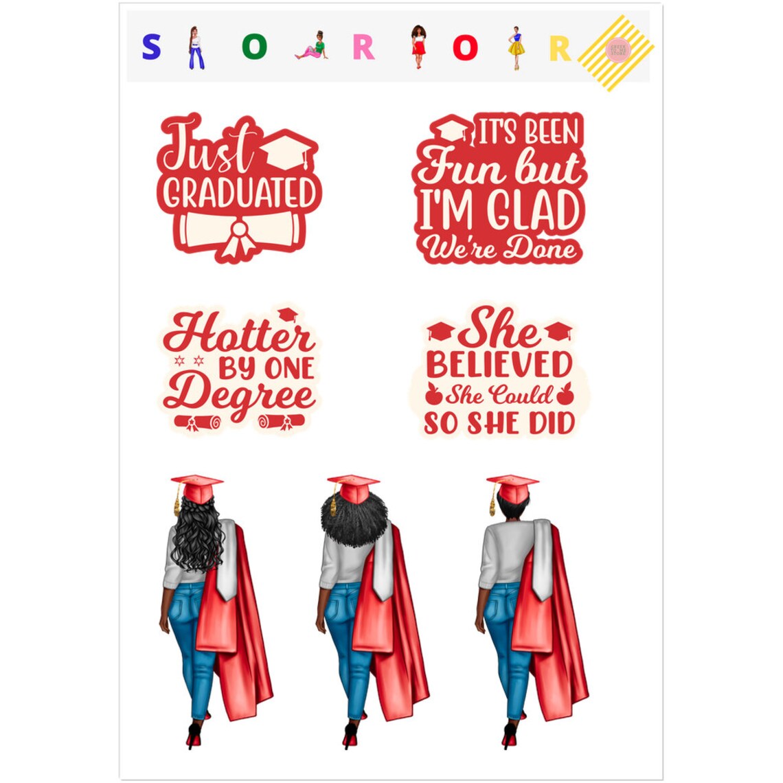 Graduation Delta Sigma Theta Inspired Kiss Cut Stickers - Etsy