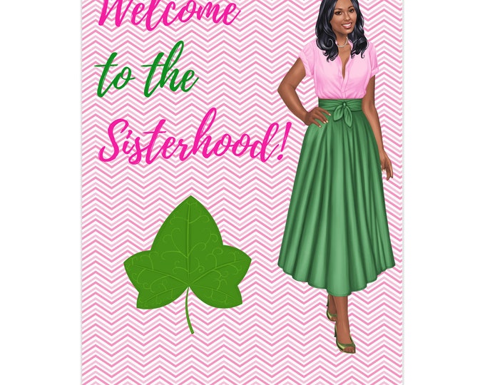 Happy Birthday Soror, Aka, Alpha Kappa Alpha Sorority Inspired Folded ...
