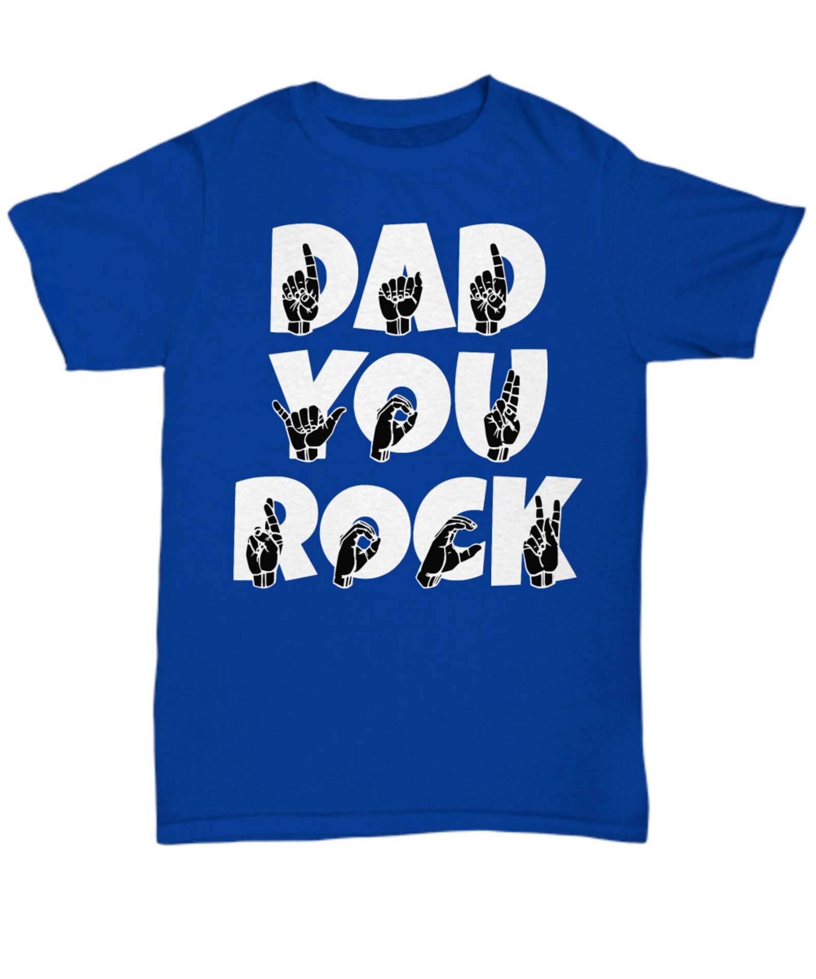 ASL Dad You Rock Black T-shirt Sign Language Shirt for Dad - Etsy